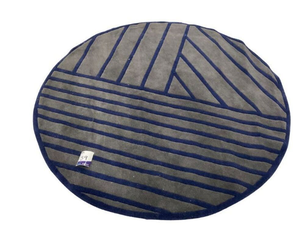 Dom Round Rug - 200cm - Gray/Navy | Hilco Global APAC